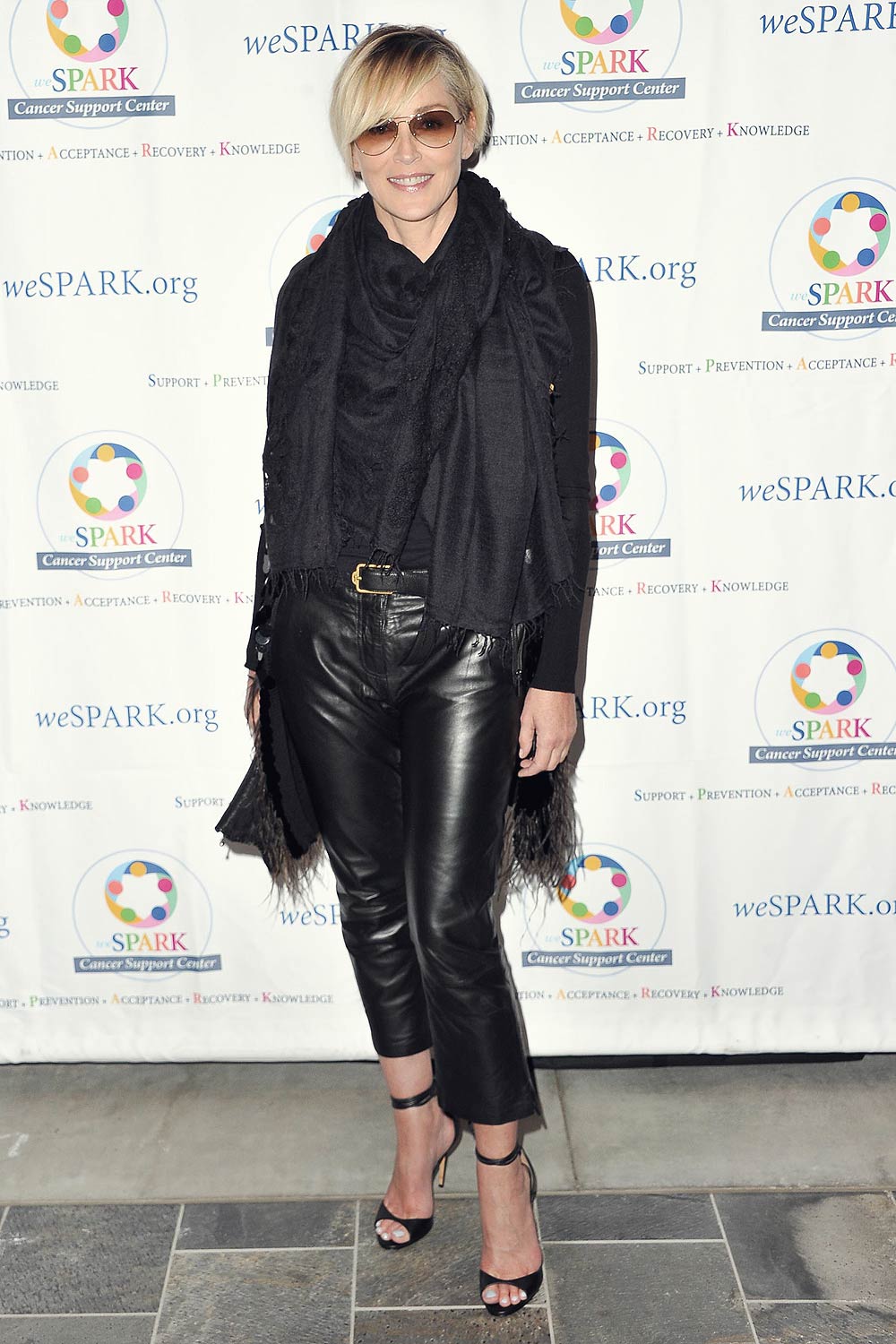 Sharon Stone attends the weSPARK Comedy Night - Leather Celebrities